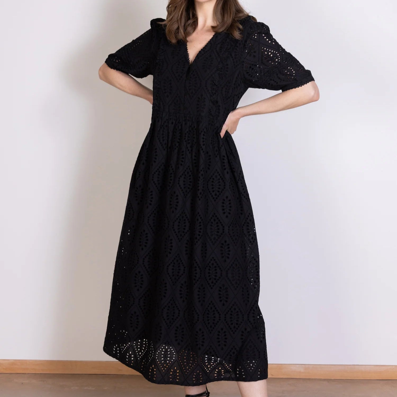 Broderie Anglais Midi Dress